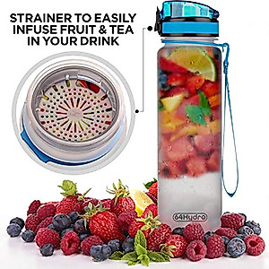 64HYDRO 32oz 1Liter Motivational Water Bottle with Time Marker & Removable Strainer, Flip Top Leakproof Durable BPA Free Non-Toxic for Home Work Gym Fitness Sports - Night Shift Nurse