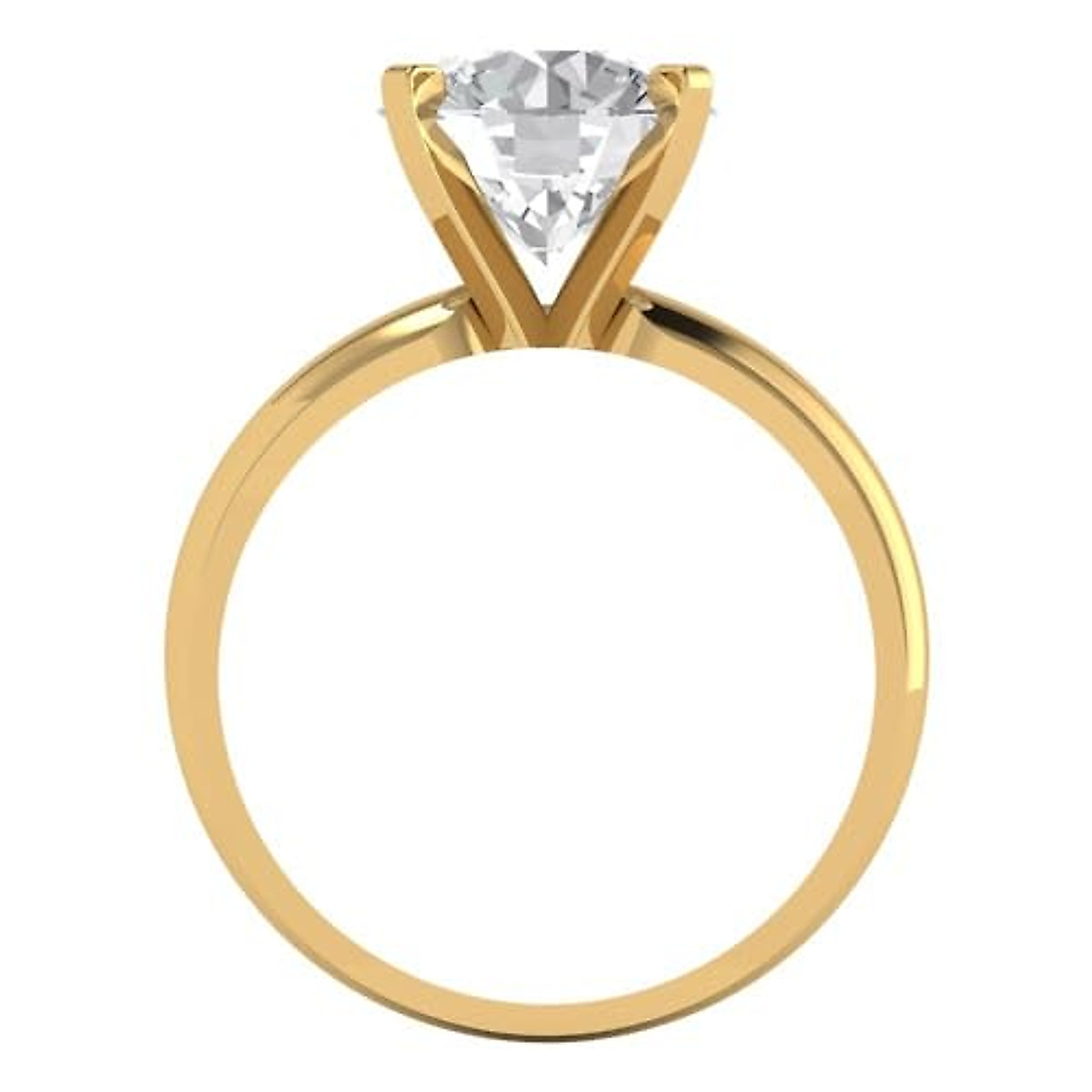 Clara Pucci 2.5 ct Round Cut Genuine Lab Grown Diamond VS1-VS2 18K Yellow Gold Solitaire Bridal Wedding Engagement Designer Ring size 6
