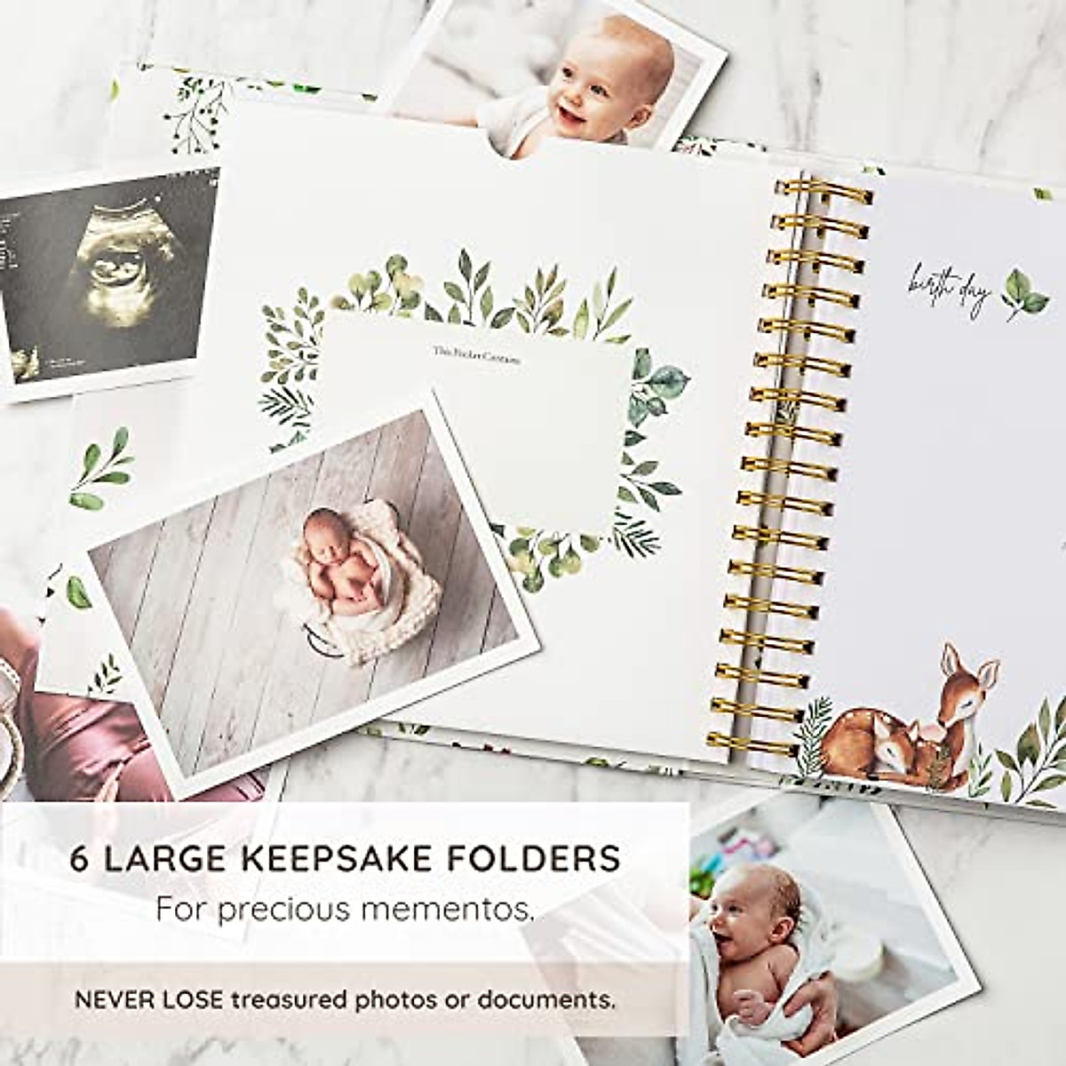 Keepsake Baby Memory Book for Baby Boy or Girl – Timeless Baby First 5 Year Baby Book – A Milestone Book to Record Every Event from Birth to Age 5 – Gender Neutral Baby Journal Scrapbook Photo Album