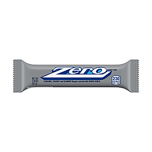 ZERO White Fudge, Caramel, Peanut and Almond Nougat Candy Bar, 1.85 oz (24 Count)