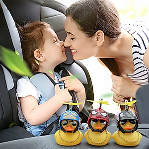 LAYE Car Decoration Rubber Duck Helmet Toys,Yellow Duck Car Dashboard Decorations with Propeller Helmet for Adults, Kids, Women, Men(Spiderman)
