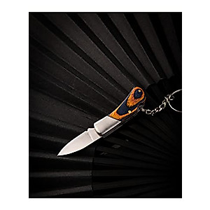 Luvbestaken 2PCS Small Pocket Knife, Mini Keychain Knife, EDC Stainless Steel Knife, Colorful Wood Handle Folding Knife, Blade length 1.5 inch, with Aluminum Gift Box 1