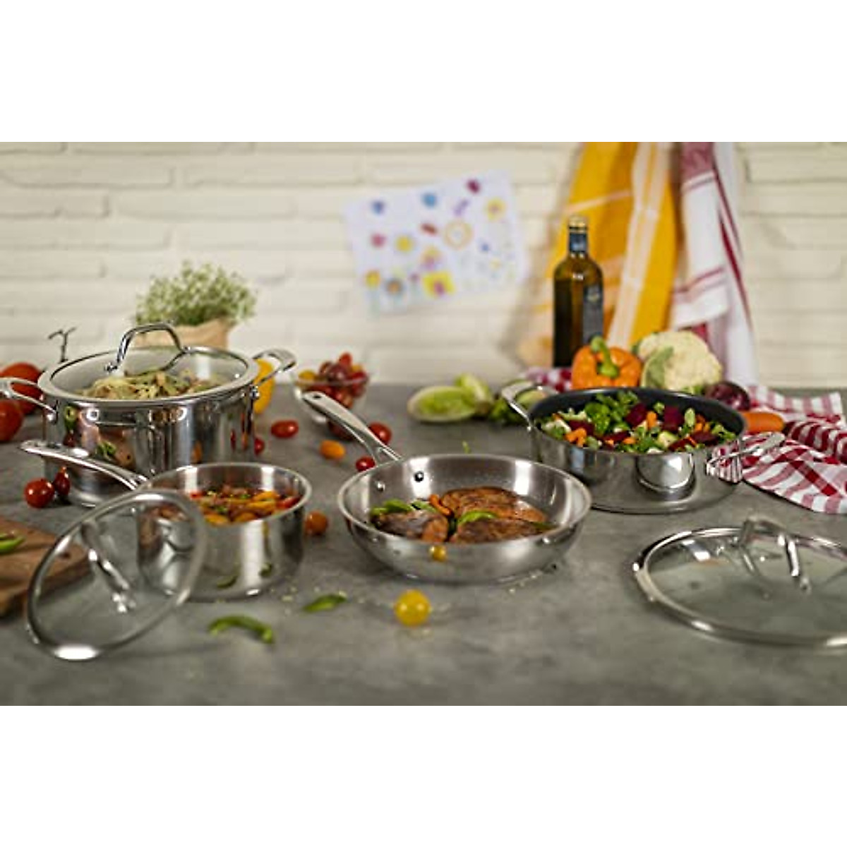 KUHN RIKON Allround Oven-Safe Induction Uncoated Frying Pan, 28 cm, Stainless Steel, Silver