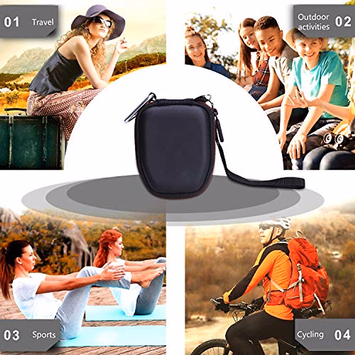 LTGEM Hard Case for Beats by Dre Powerbeats High-Performance/Powerbeats 3 / BeatsX/Beats Flex Wireless Earphones - Travel Protective Carrying Storage Bag with Carabiner-Black (Sale Case Only)