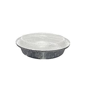 9-inch Aluminum-Foil Pie Pans with Lid – Round Disposable Heavy Duty Pans for Storing, Tart Baking, Reheating and Serving – Oven & Freezer safe - Made in USA (Pack of 20)