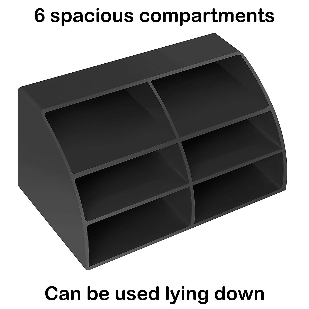 Acrimet Incline Desktop Easy Organizer Caddy Holder - Supplies Storage and Home Organization (Plastic) (Black Color)