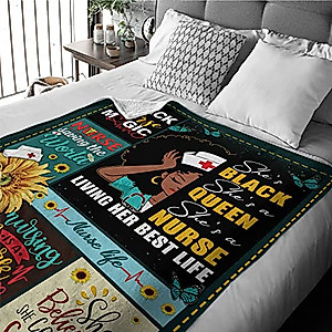 MUCHNEE Nurse Blanket Gift for Women Daughter, Nurse Throw Blanket, Nurse Gifts for Nurses Day, Birthday RN Gifts for New Nurses Nursing Students, Nurse Graduation Gifts, Nurse Practitioner Gifts