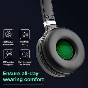 Yealink WH62 Wireless Headset with Microphone for PC Computer Laptop Zoom Teams Certified Headset for Office IP VoIP Phones DECT Headset SIP Phone for Unified Communication