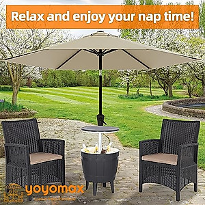 yoyomax Patio Furniture Set Clearance, Outdoor Rattan Chair for Garden, Porch, Yard, Backyard, Poolside-Black, 2PCS