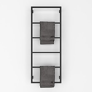Elegant Wall Mounted 6 Tier Towel Holder, Rust-Resistant, Space-Saving Towel Rack for Effortless Drying, Perfect for Modern Farmhouse Bathroom, Kitchen, or Laundry Room Decor (44"(H) x 18"(W) x 3"(D))