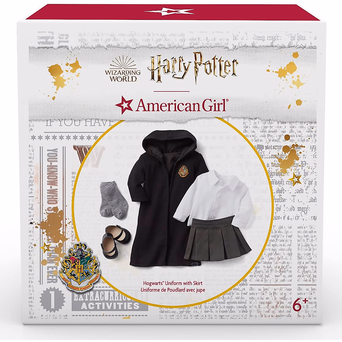 American Girl Harry Potter 18-inch Doll Hogwarts Uniform with Skirt Outfit and Robe Featuring School Crest, For Ages 6+