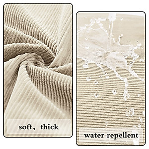 KALIDI Women Corduroy Tote Bag Large Shoulder Tote Bag with Zipper Pocket Casual Hobo Handbag Big Capacity Shopping Work Bag