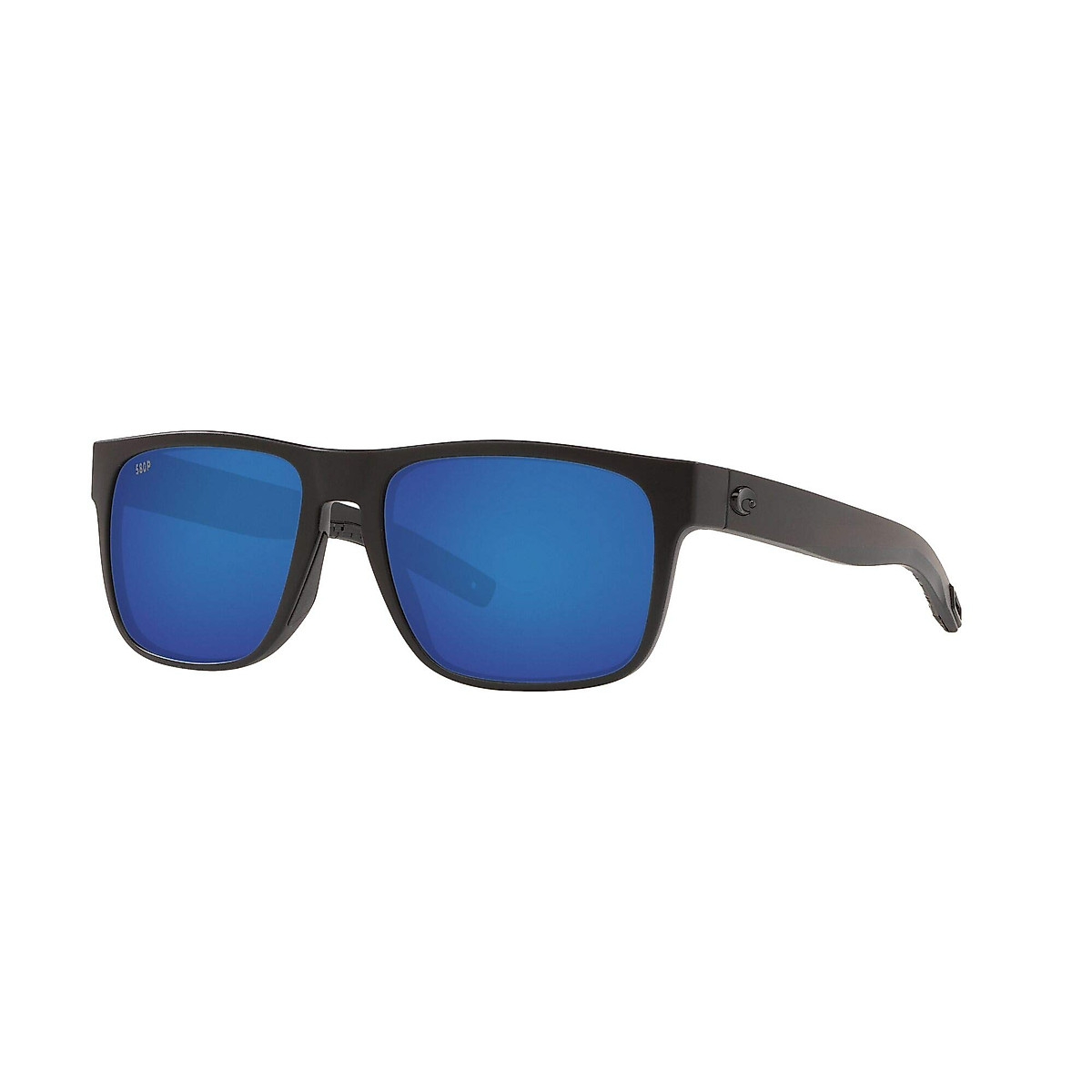 Costa Del Mar Mens Spearo Square Sunglasses, Blackout/Blue Mirrored Polarized-580P, 56 mm