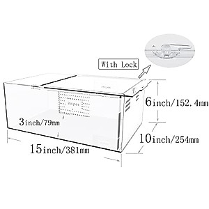 Reptile Terrarium Tank,Tarantula Enclosure 15’’x10’’x6’’ INKPET Acrylic Medium Feeding Tarantula Habitat Box for Hermit Crab,Leopard Gecko,Snake,Frog and Chameleon Cage(No Assembly Required)