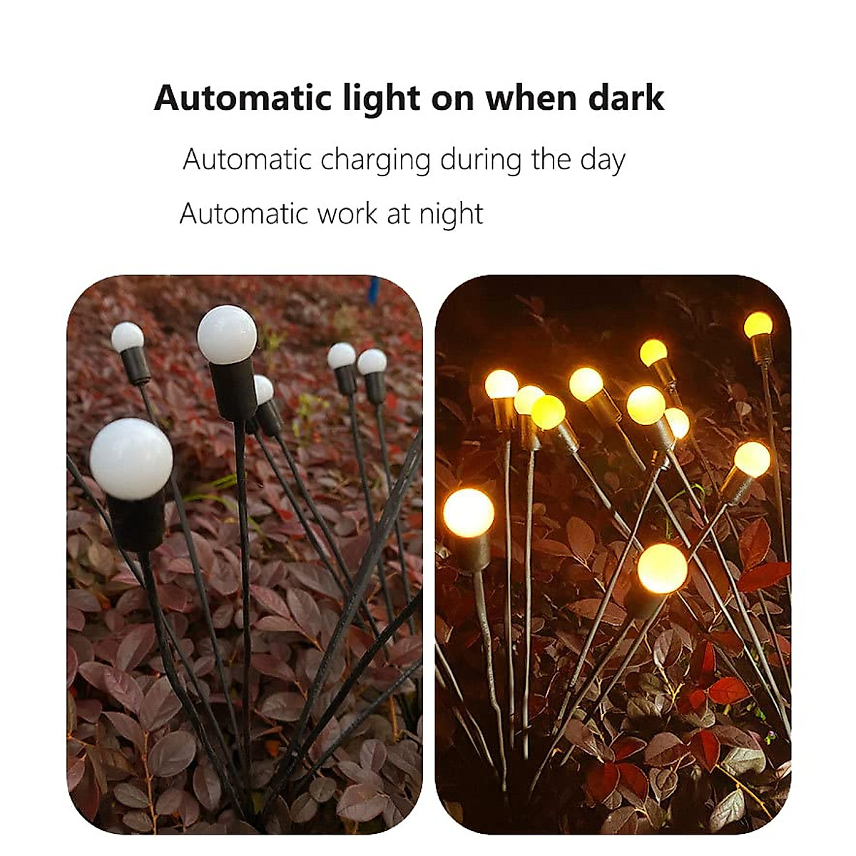 huadi Solar Firefly Light, Starburst Swaying Garden Lights, Outdoor LED Firefly Light, Waterproof Solar Powered Decorative Lamp for Garden, Farm, Park (Warm White)