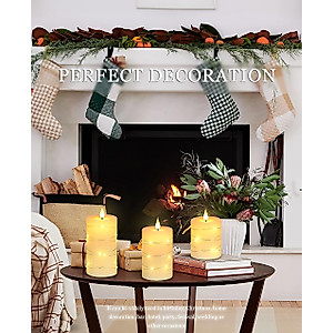 Flameless Candles With Remote, Battery Operated Candles LED Candles with string lights Flickering Candles with Timer, 4‘’ 5‘’ 6‘’ Candle For Seasonal and Festival Celebration’s Candles set of 3