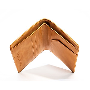 Fables & Folklore Bifold Leather Wallet for Men, Slim Design, RFID Protection, Cards and Cash Section, Model: Steinbeck No. 1