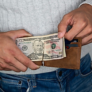 Blacaro - Fotenza Classic Leather Bifold Wallet for Men With ID Window - RFID Blocking - Keychain - Smart Design - Gift Box Wallet (Saddle)