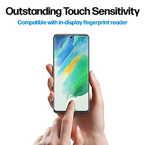 Power Theory Designed for Samsung Galaxy S21 FE 5G Screen Protector Tempered Glass [9H Hardness], Easy Install Kit, 99% HD Bubble Free Clear, Case Friendly, Anti-Scratch, 2 Pack