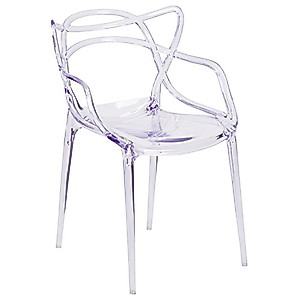 EMMA + OLIVER Transparent Fluid Style Stacking Side Chair