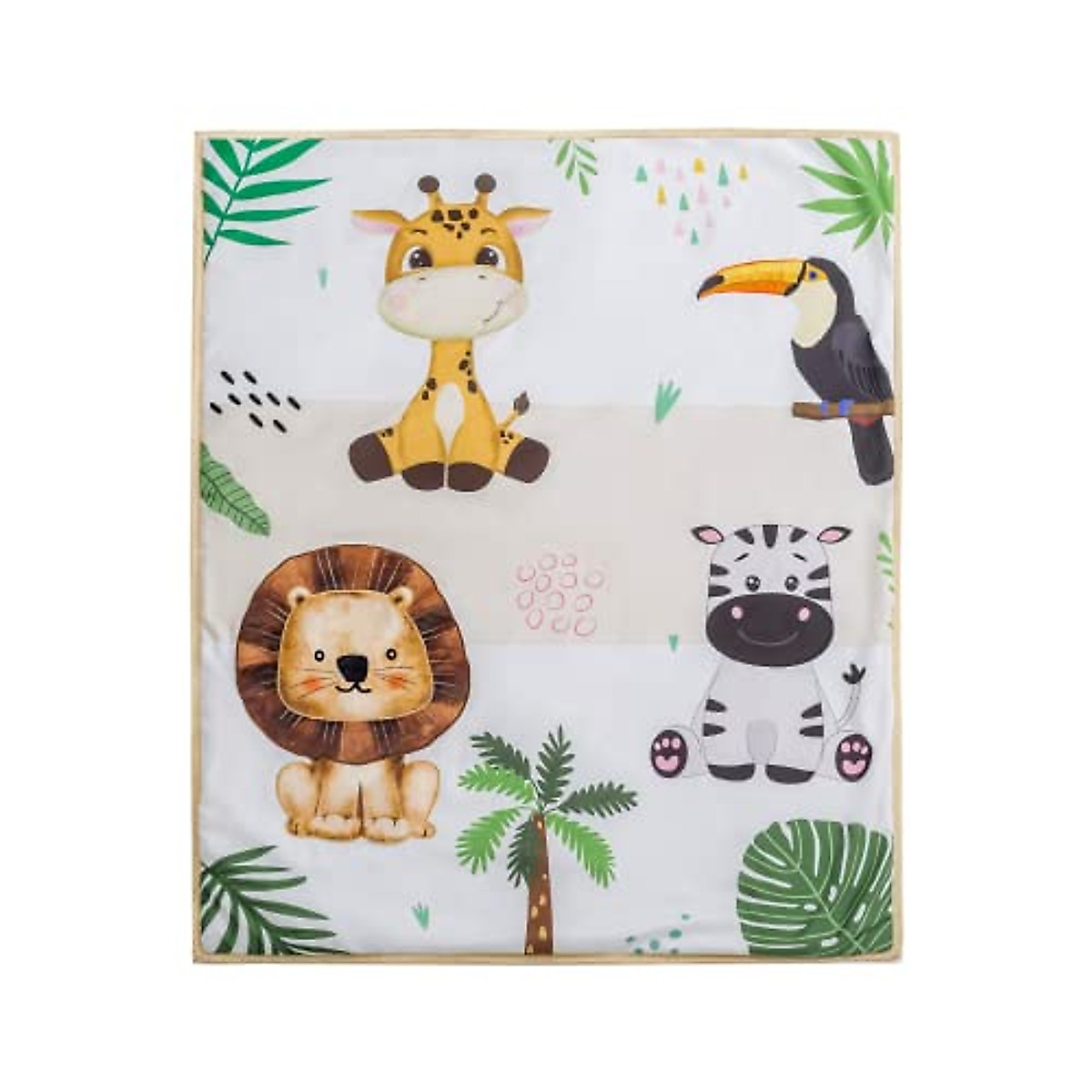 Cokouchyi Safari Animal Crib Bedding Set for Baby Boys Girls, 3-Piece Baby Crib Bedding Set, Standard Size Crib Set Including Crib Sheet, Comforter & Crib Skirt