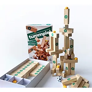 Tummple - Wooden Block Stacking Tower Game – Fun Party Game & Family Board Game for Kids, Teens, & Adults – STEM Educational Game