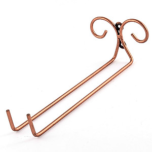 Qtqgoitem Single Row Wine Bottle Glasses Goblet Stemware Holder Rack Copper Tone (Model: 68a 630 96e 9e6 359)