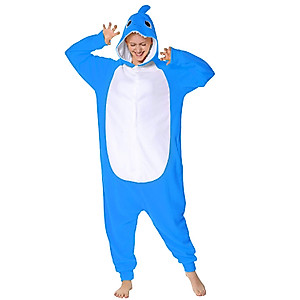 Markest Onesie Unisex Adult Pajamas Animal Blue Shark Cosplay Costume Sleepwear,M