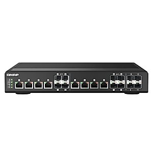 QNAP 12-Port Industrial-Grade 10GbE Layer 2 Managed Switch with 8 x 10GbE Combo and 4 x 10GbE SFP+ Ports (QSW-IM1200-8C-US)
