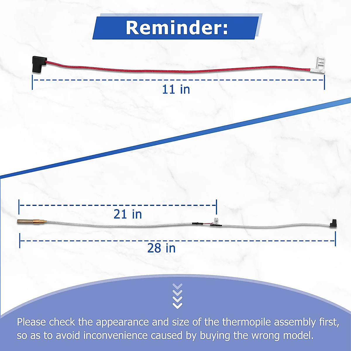 Upgrade 100112328 21" Thermopile Assembly for Gas Water Heater, 750 Millivolt Thermopile Replacement Kit Compatible with Reliance, Whirlpool, A.O.Smith, Kenmore, State, American Water Heater