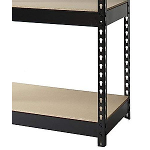 Hirsh Industries 3800 Series Shelving, 30" W x 16" D x 60" H, Black