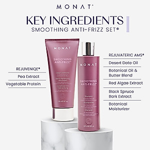 MONAT Smoothing Anti-Frizz Set - Natural Frizz Ease Shampoo & Frizz Dismiss Conditioner for Lightweight Frizz Control and Smooth, Shiny Hair