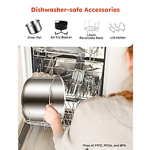 Nuwave Duet Air Fryer and Electric Pressure Cooker Combo with 2 Switchable Lids, 300 FoolProof One-Touch Presets, Crisp&Tender Tech, 6QT Heavy-duty Stainless Steel Pot, 15+ Safety Features, Max 105Kpa