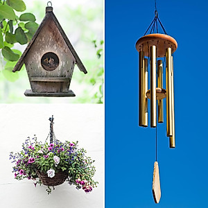 Harrier Hardware Metal Plant Hangers Outdoor - Wall Mounted Hanging Plant Bracket, 6 Inches, Set of 2, Ideal for Small Plants, Bird Feeders, Wind Chimes (Black)