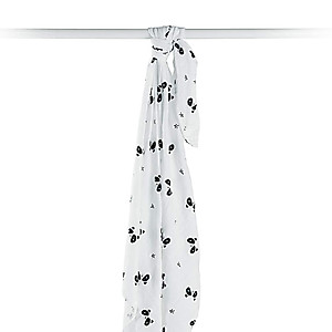 Lulujo Baby Silky Soft Muslin Swaddle Blanket, 47 x 47-Inches, Panda