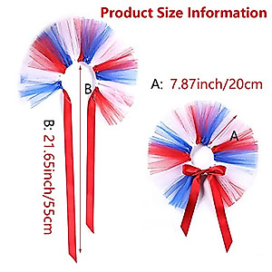 Vehomy 4th of July Pet Costume Dog American Flag Hairpin Hat Bowtie Collar and Tutu Skirt - Independence Day Pet Dog Patriotic Costume for Small Medium Dogs Cats Puppy 3Pcs