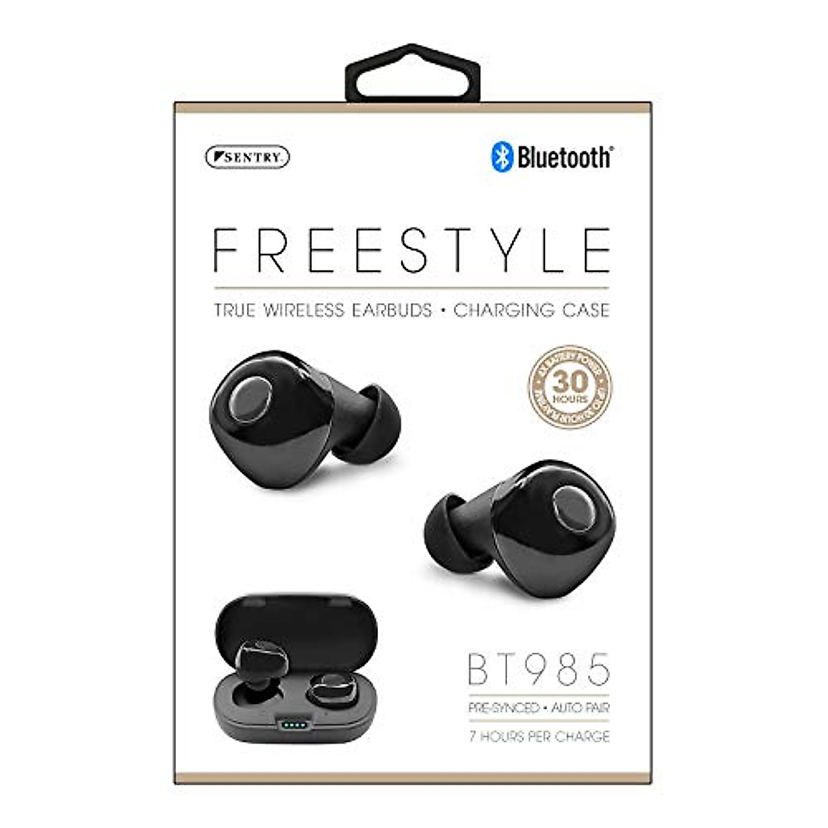 Sentry Industries BT985 Wireless Bluetooth Earbuds, Black