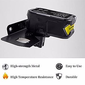 AcowSpt Battery Holder for Ryobi, Wrought Iron 18V Battery Storage for Ryobi, 18V Battery Holder Ryobi, Mount Wall Rack with 3 Slot for Ryobi 18V Batteries (Black)…