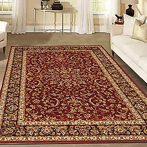 Radici Noble Area Rug, 5'5"x8'3", burgundy