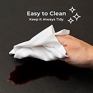 SenseAGE Leather Desk Pad Protector, Natural Rubber Office Desk Mat Mouse Pad, Non-Slip PU Leather Desk Blotter, Water-Resistant Laptop Writing Desk Pad for Office and Home (31.5” x 15.8”, Black)