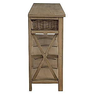 EAST at MAIN Dillman Rectangular Mahogany and Rattan Sideboard, Brown, (56x15x33)