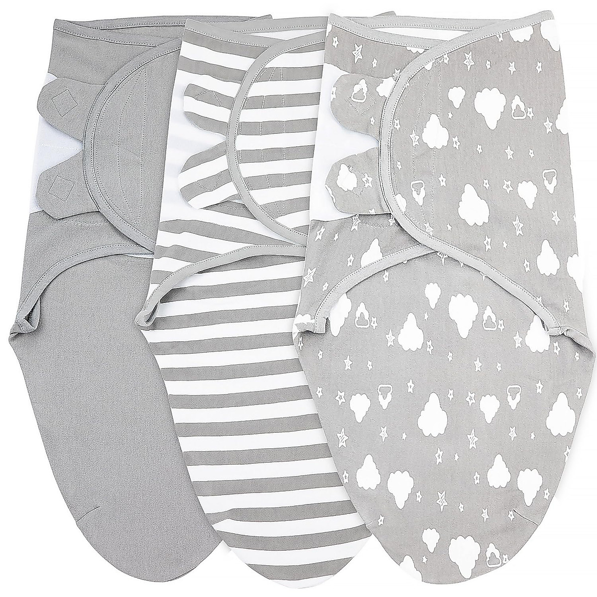 3-Pack Baby Swaddle Blanket Sleep Sacks, Newborn Swaddle Sack, Baby Swaddles 0-3 Months, Swaddles for Newborns, Baby Sleep Sack, Baby Swaddle Blanket Wrap, Grey