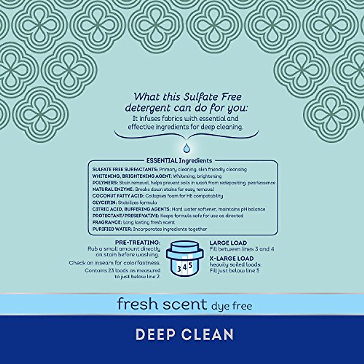 all Fresh Clean Essentials Laundry Detergent, Sulfate Free, Fresh Scent, 30 Fl Oz (Pack of 2)