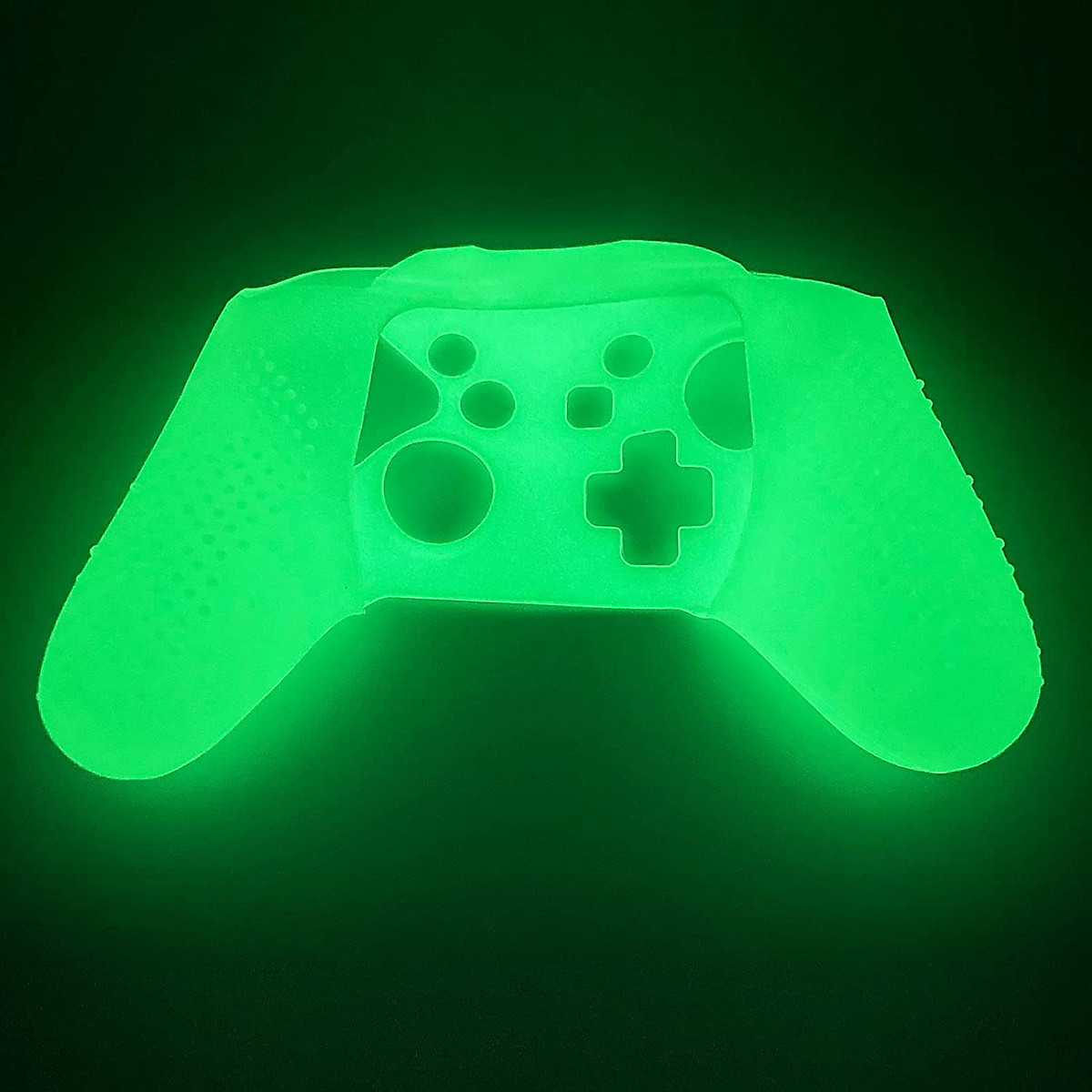 HLRAO Controller Skins Silicone Grip Glow in The Dark Protective Case for Nintendo Switch Pro Controller + 6 Grips Accessories Glow in The Dark.