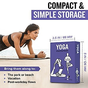NewMe Fitness Yoga Pose Workout Cards, Instructional Fitness Deck for Women & Men, Beginner Fitness Guide to Training Exercises at Home or Gym