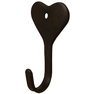 Black Metal Flat Back Heart Hook Country Primitive Wall Décor