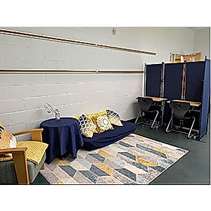 4 Panel Partition Room Dividers Folding Privacy Screen Temporary Wall Divider Freestanding Room Separator (Blue)