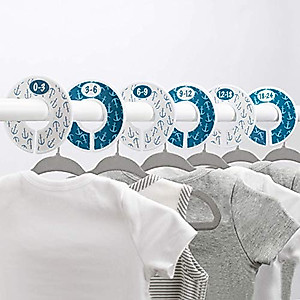 Baby Closet Size Dividers - Nautical Nursery Closet Dividers for Baby Clothes - Dividers by Month for Baby Boy Nursery Decor - Baby Closet Dividers for Clothing Racks - [Nautical]