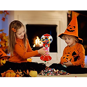 Playo 10.5" Gumball Machine for Kids, Spiral Style Candy Dispenser for Gifts, Parties or Events - Bubblegum Machine w/Gumb Balls Included (Red)