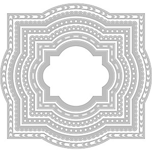 Sizzix Framelits Die Set with Stamps , Layered Labels by Courtney Chilson, 6 Pack, Multiple Sizes, Multicolor